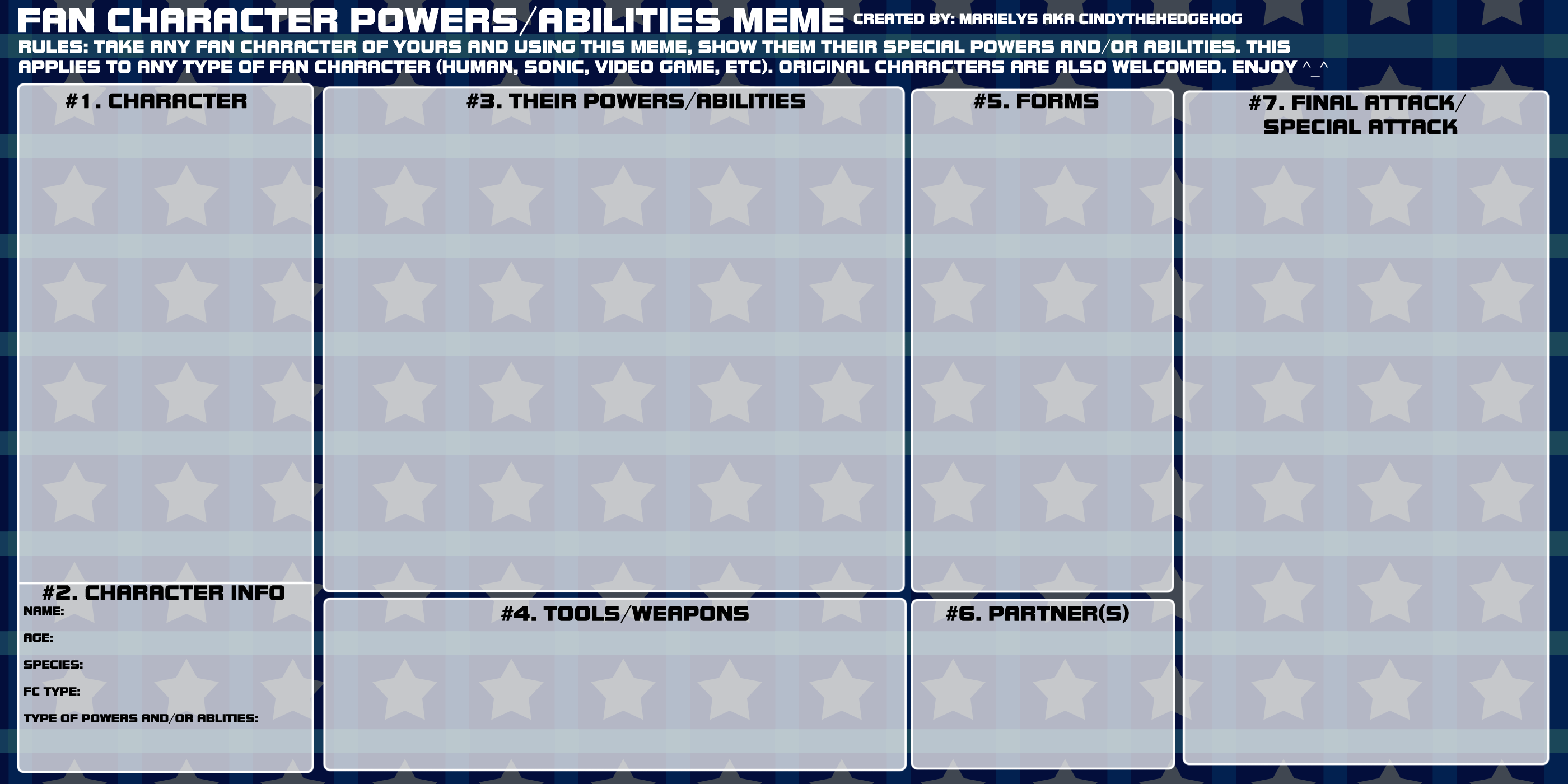 Fan Character Powers/Abilities Meme by HeroineMarielys on DeviantArt