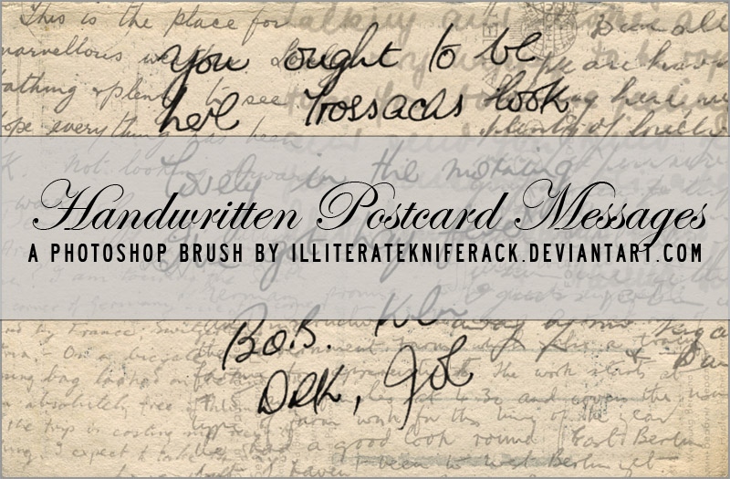 Postcard Messages Brush 01 by illiteratekniferack on DeviantArt