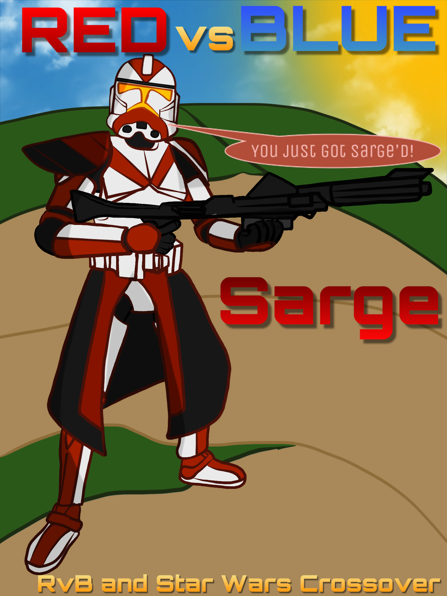 Red vs Blue and Star Wars Crossover: Sarge by B1BattleDroid on DeviantArt