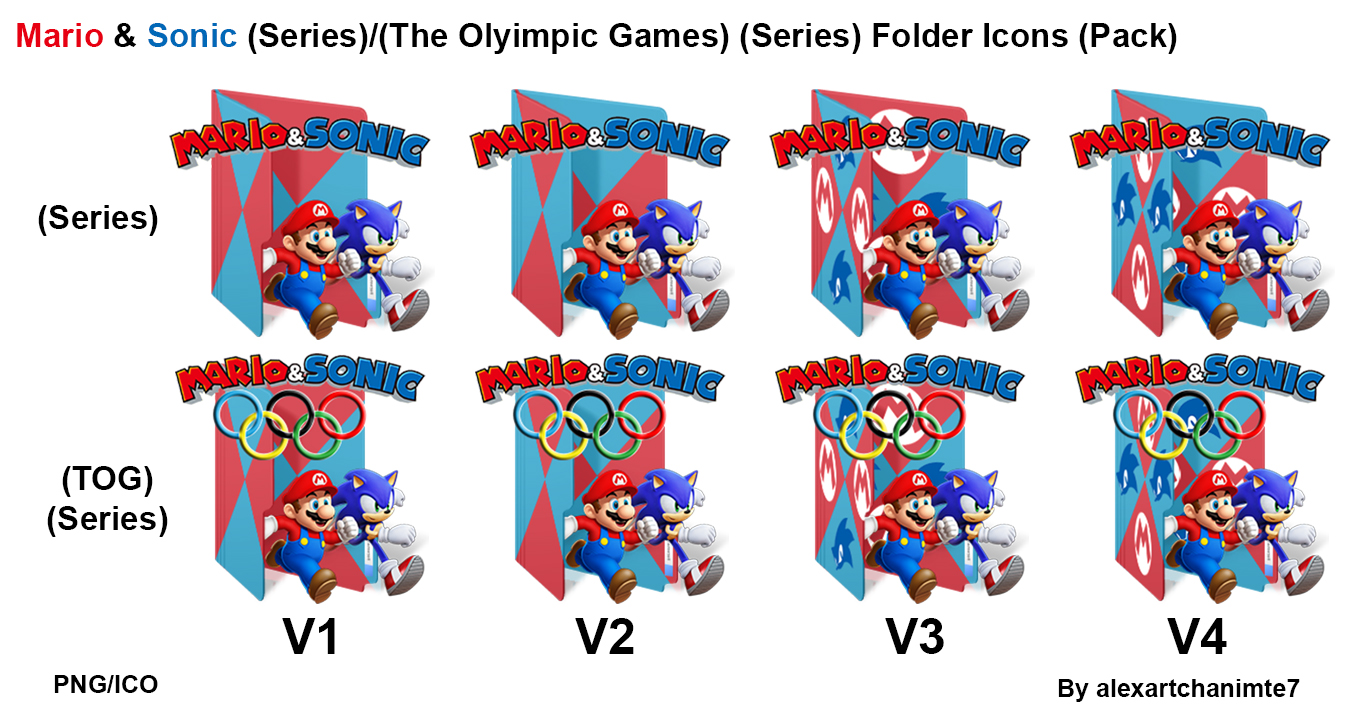 Mario and Sonic (Folder Icons) (Pack) by alexartchanimte7 on DeviantArt