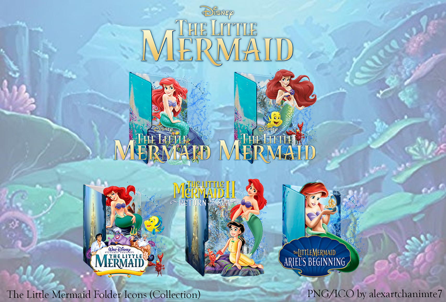 The Little Mermaid Folder Icons (Collection) by alexartchanimte7 on ...