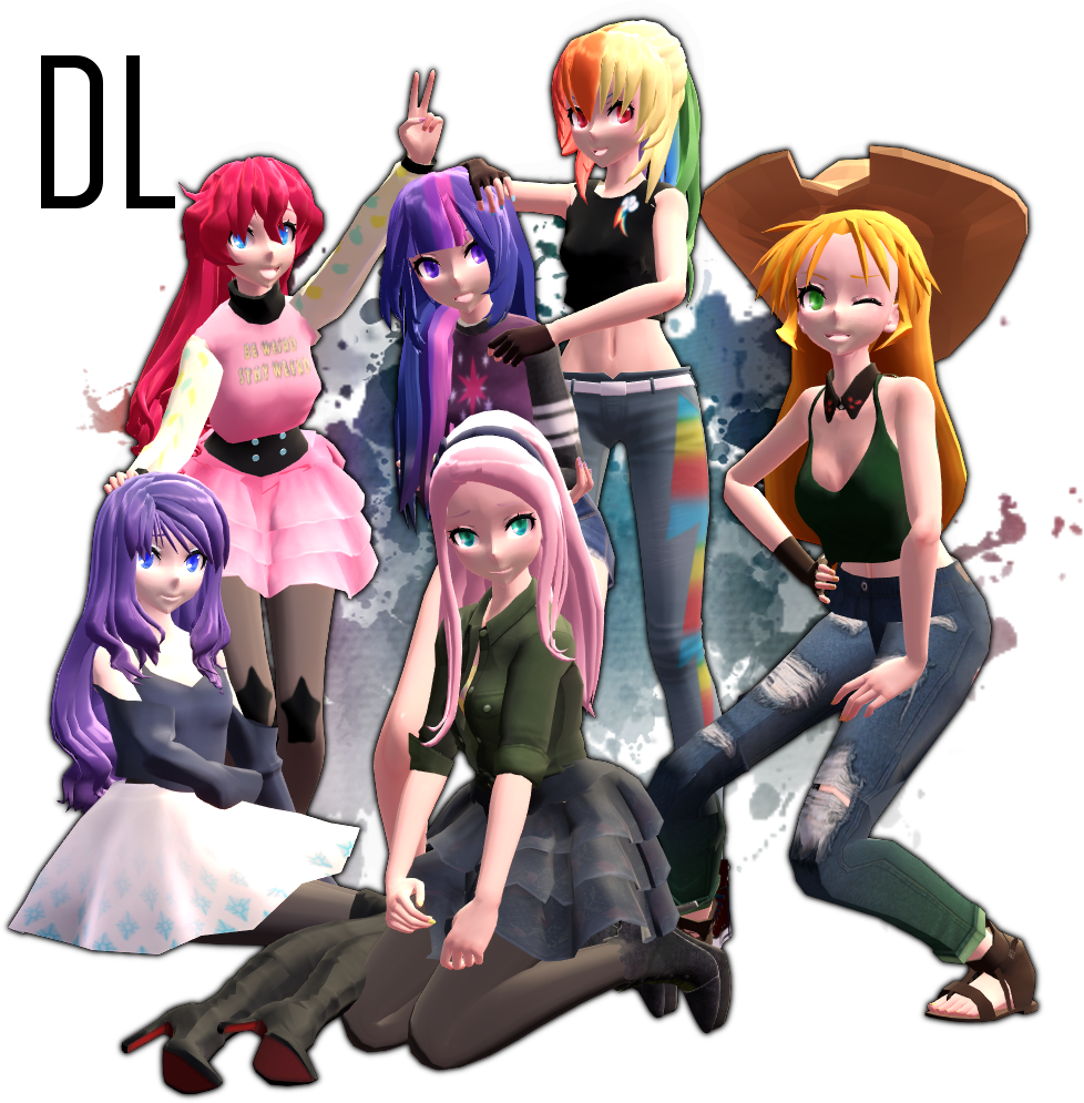 Mmdmlpfim Tda Human Mane 6 Models Dl By Violetviolie On Deviantart