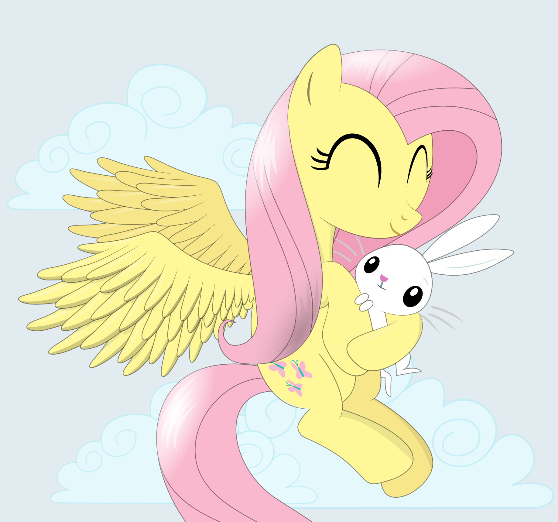 Fluttershy with Angel by tgolyi on DeviantArt