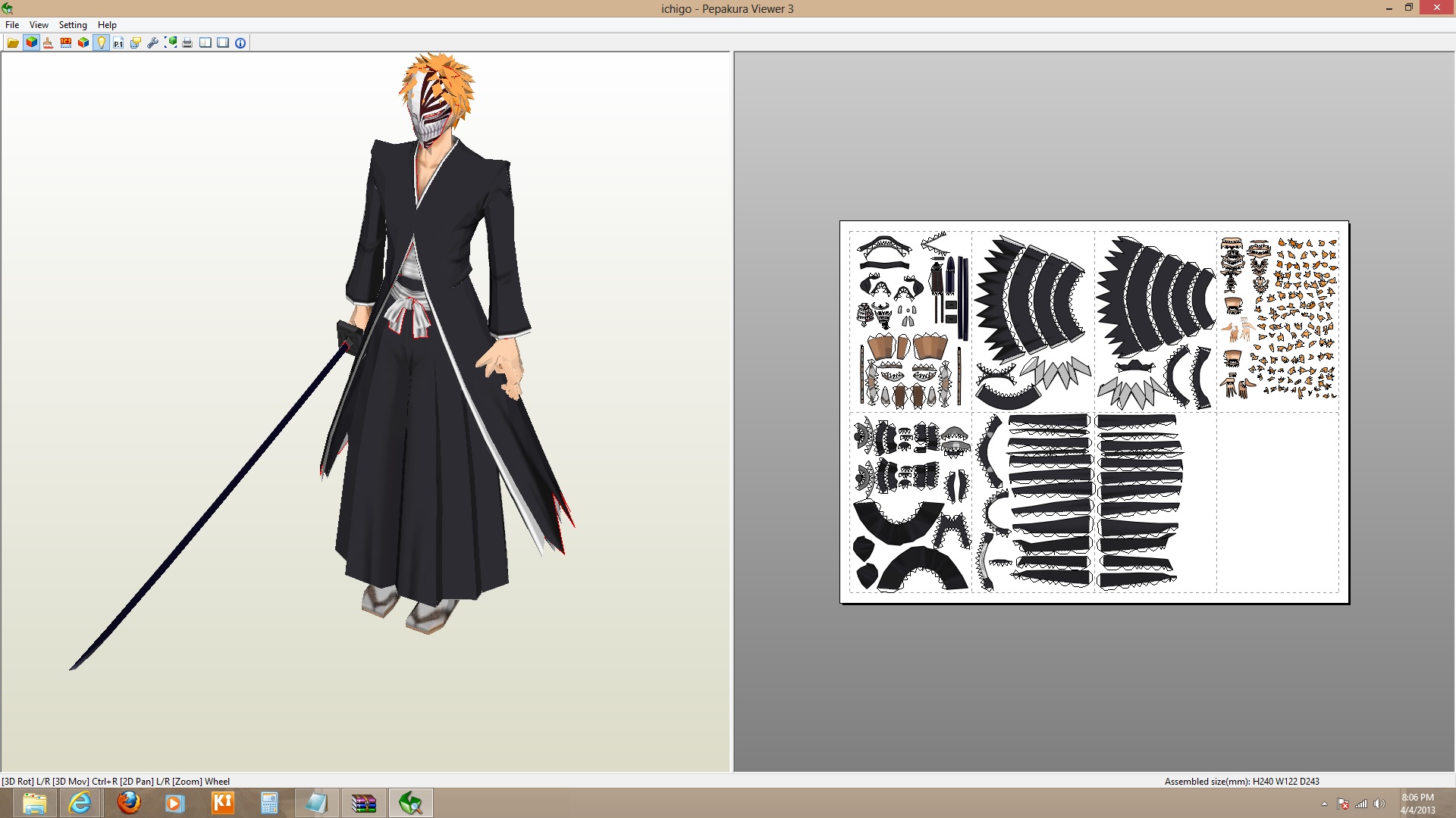 Kurosaki Ichigo 3D Model by houay2005 on DeviantArt