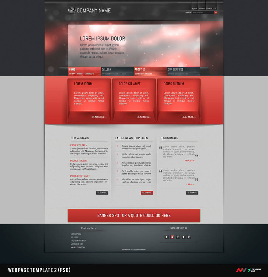 Webpage template V2 PSD by NishithV on DeviantArt