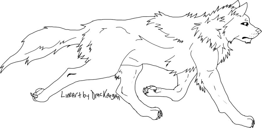 Running wolf Line Art by DracKeagan on DeviantArt