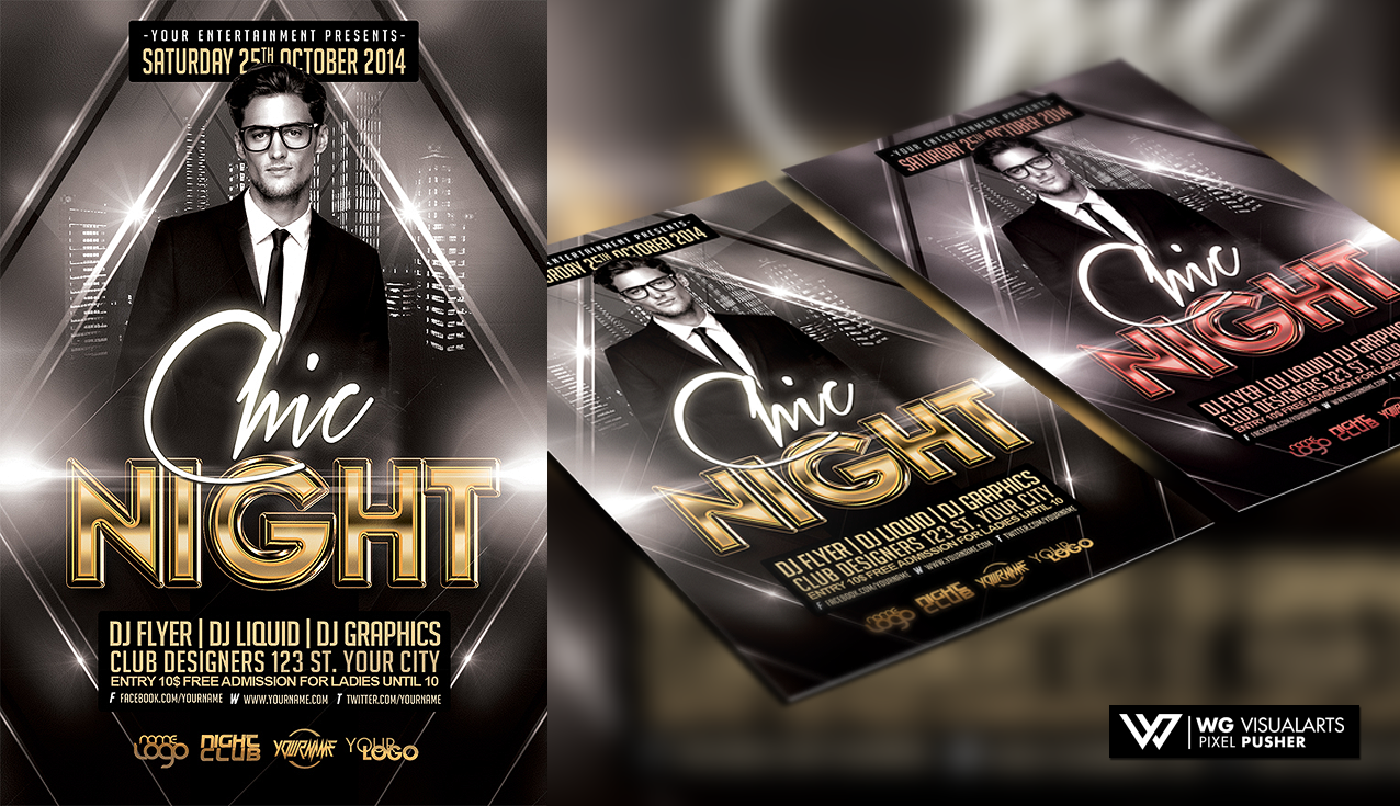 CHIC NIGHT Free Flyer Template by WGVISUALARTS on DeviantArt