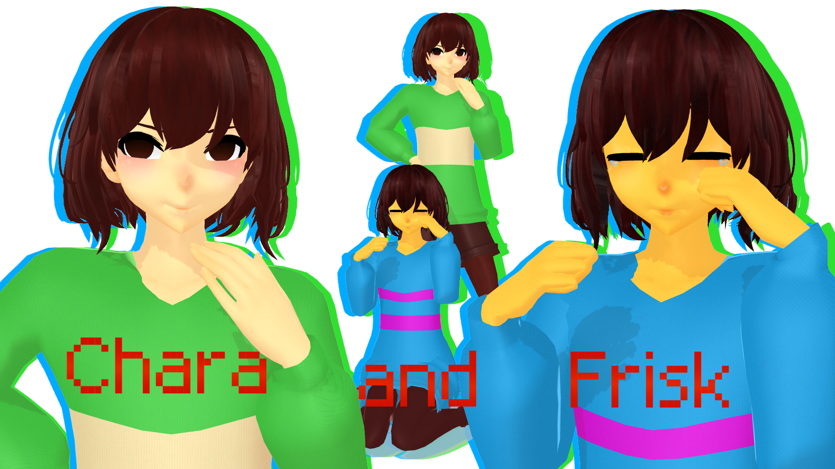 Frisk and Chara models dl by KaterinkaMalinka on DeviantArt