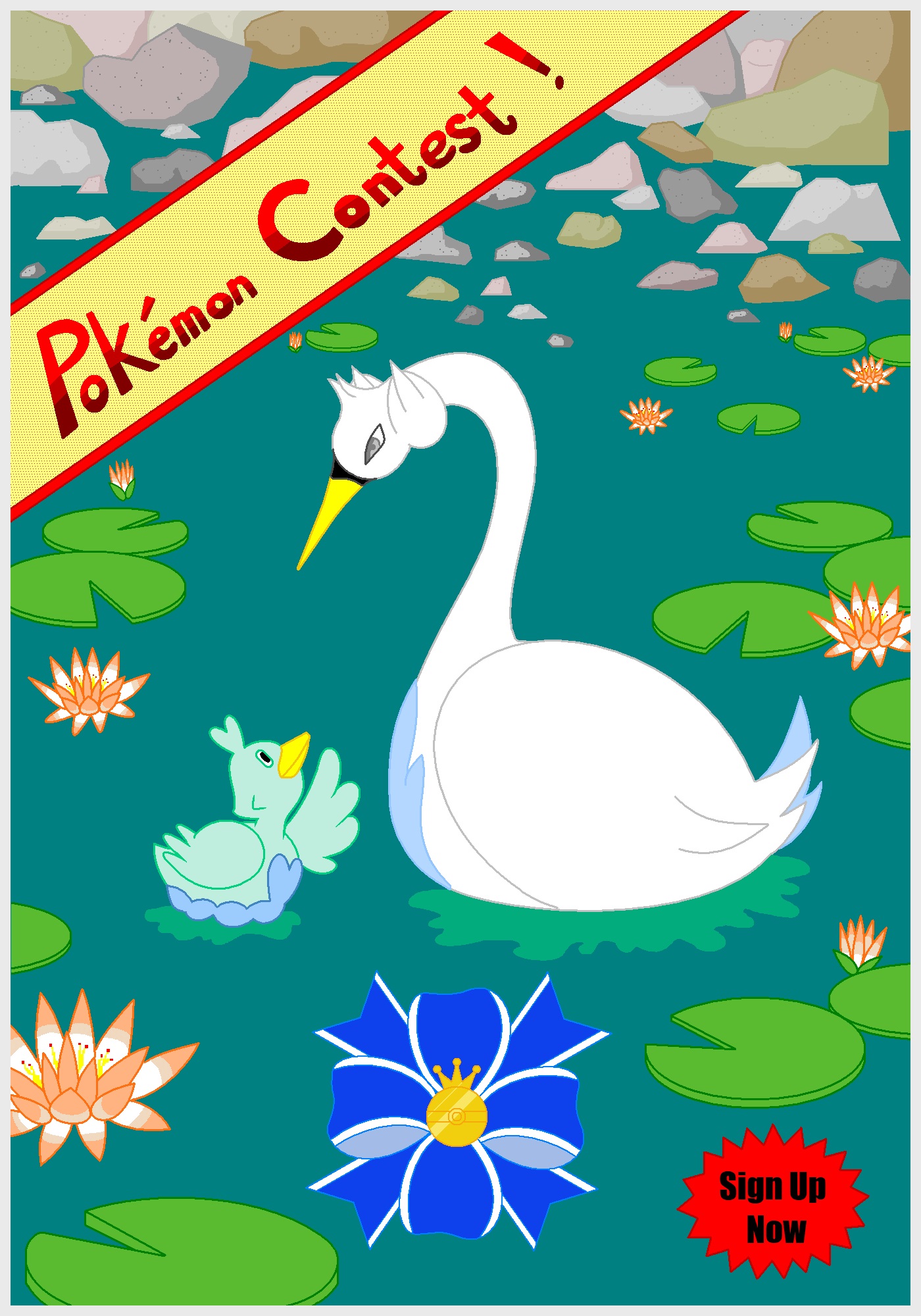 Pokemon contest poster- blue ribbon by Lady-Pixel on DeviantArt