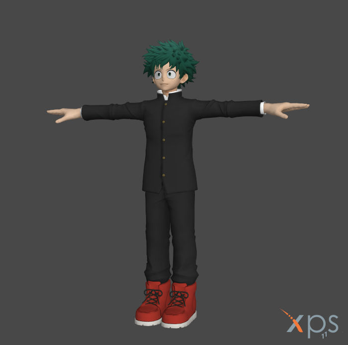 MHA UR - Izuku (Middle School Uniform) XPS DL by MHA-DEAF on DeviantArt