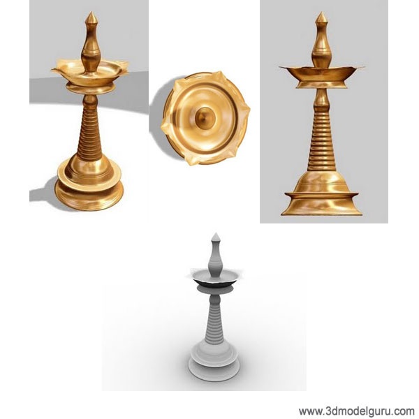 Lamp - Vilakku - 3D Model by 3dmodelguru on DeviantArt