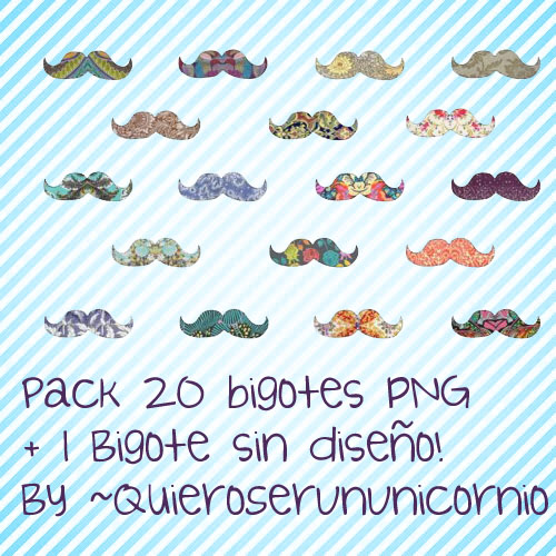 Pack 20 Bigotes con diseno PNG by QuieroSerUnUnicornio on DeviantArt