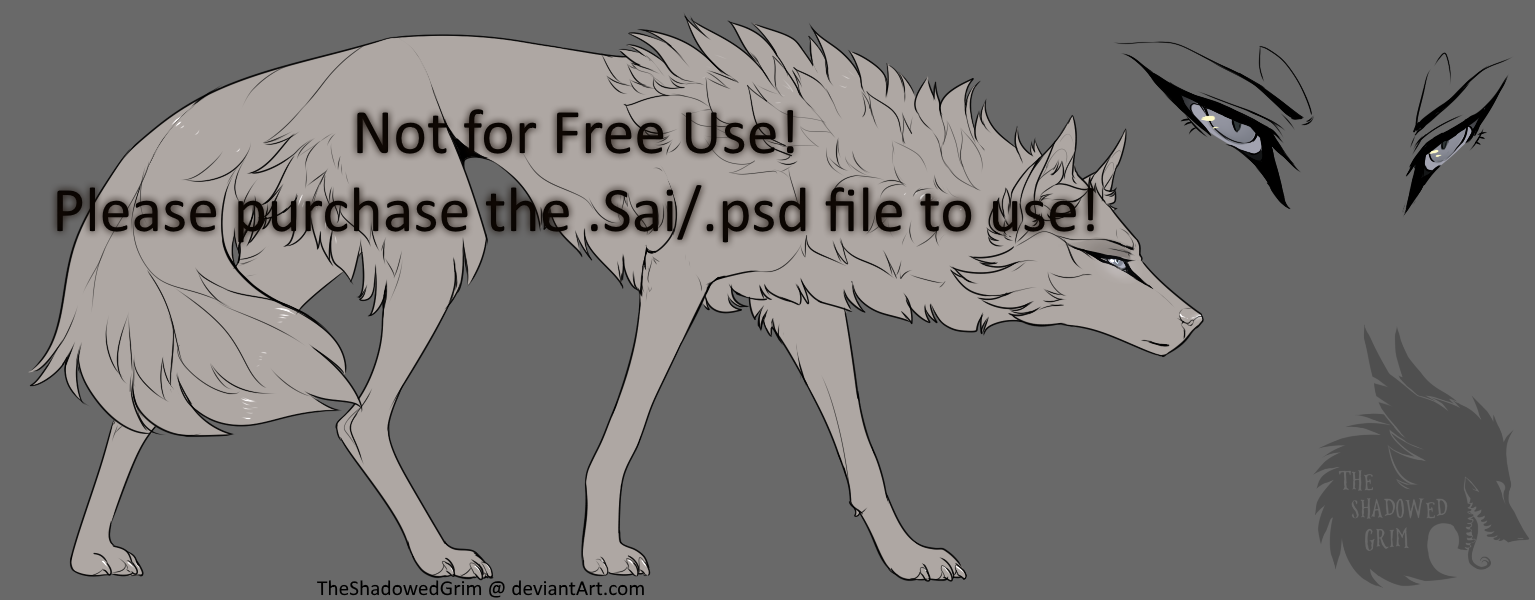 [p2u] Wolf Lineart by TheShadowedGrim on DeviantArt
