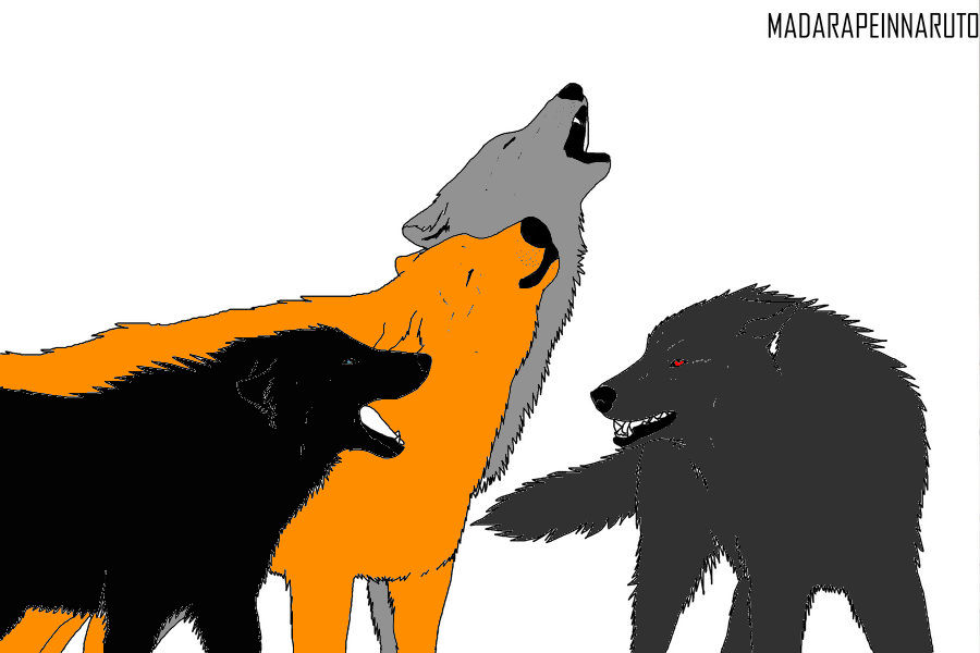 Shadow howls with his demon brothers by werewolftg on DeviantArt