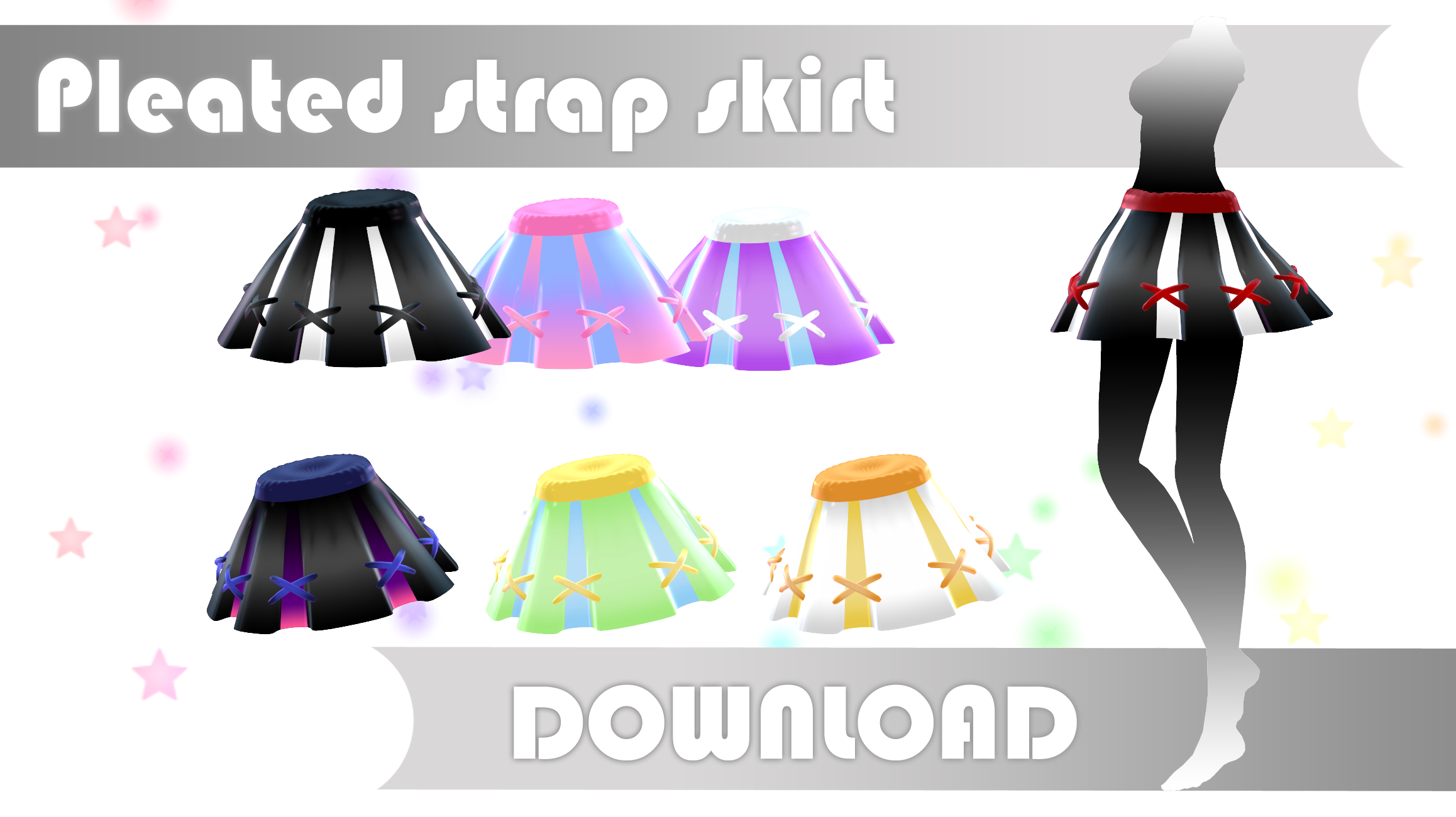 Pleated strap skirt DOWNLOAD dl for MMD by HoshichoM on DeviantArt