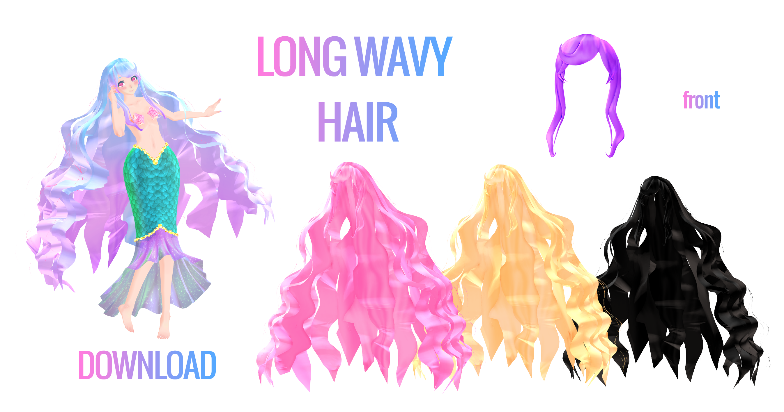 MMD: Long wavy hair download by HoshichoM on DeviantArt