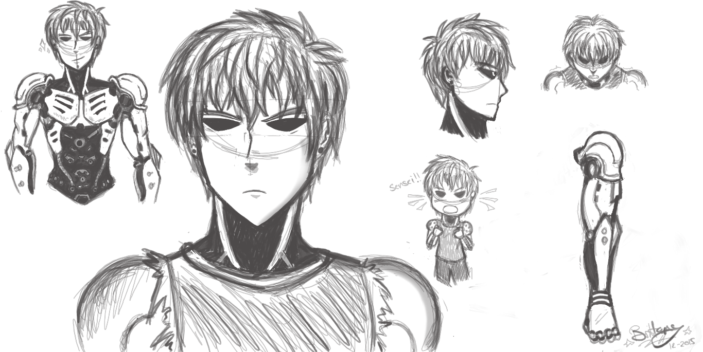 Genos sketches by KurozaNinjaofShadows on DeviantArt