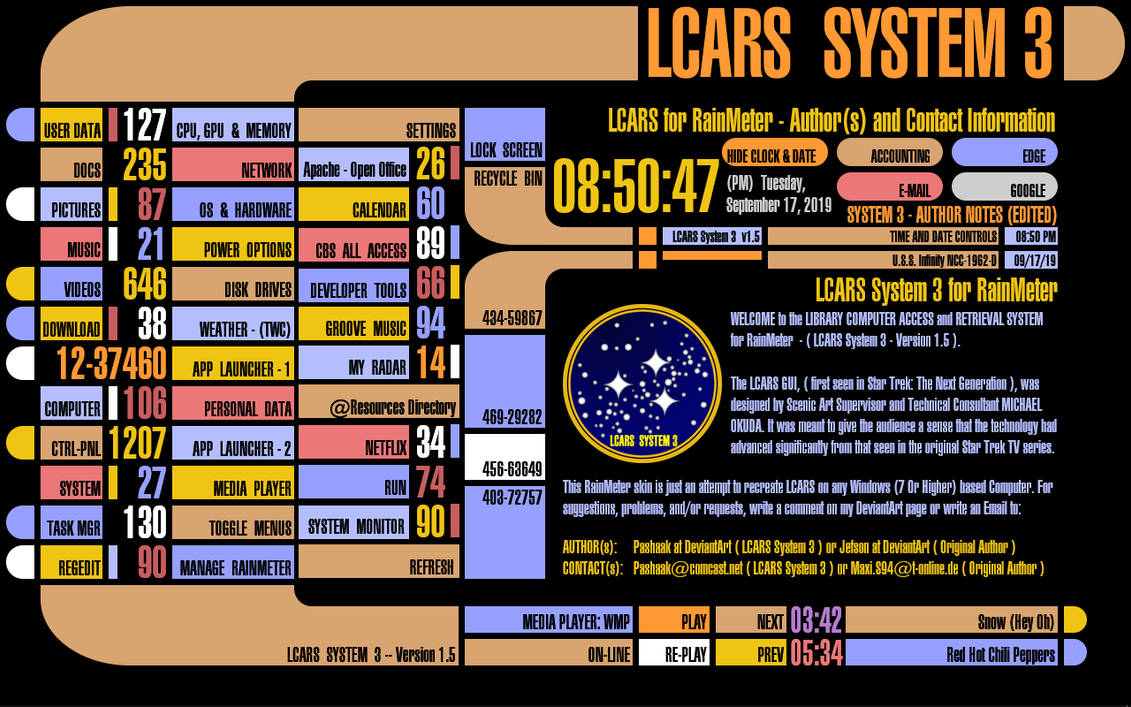 LCARS - System 3 - Version 1.5(beta) by pashaak on DeviantArt