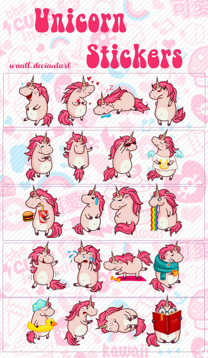 Unicorn Sticker set by Waatt on DeviantArt