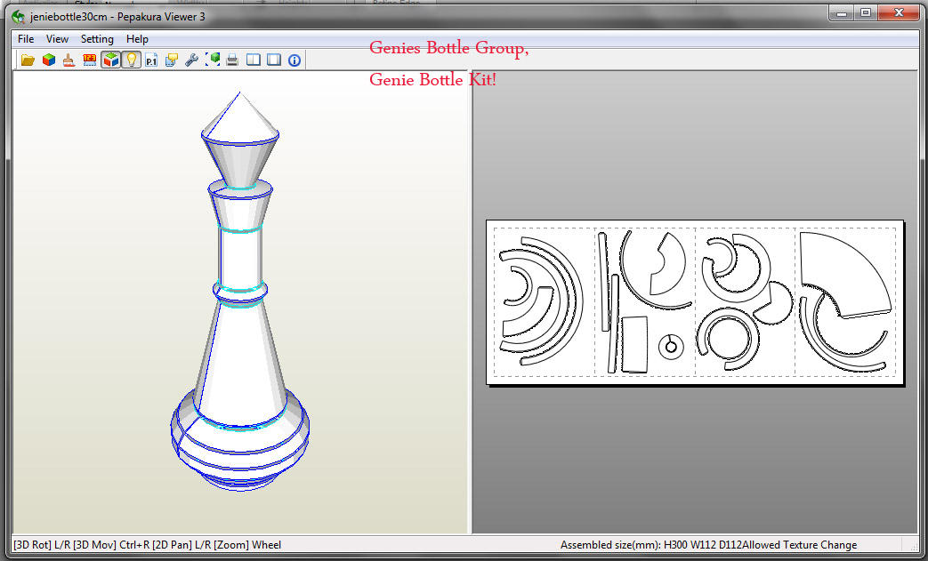 Genies Bottle Paper Craft Kit by The-FractalDjinn on DeviantArt