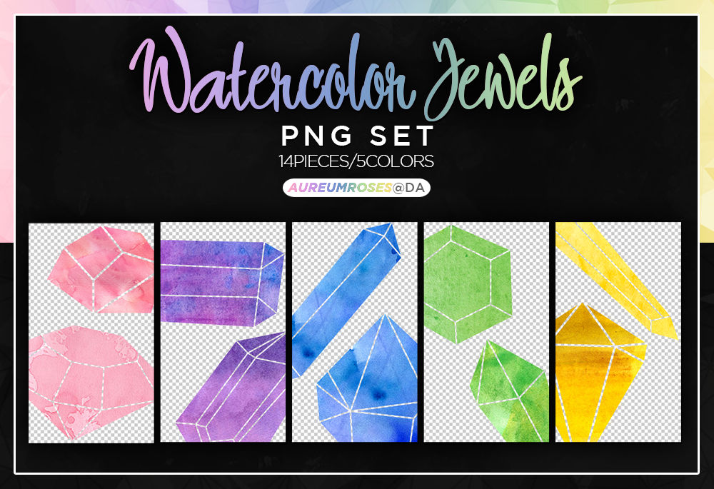 WATERCOLOR JEWELS PNG SET by aureumroses on DeviantArt