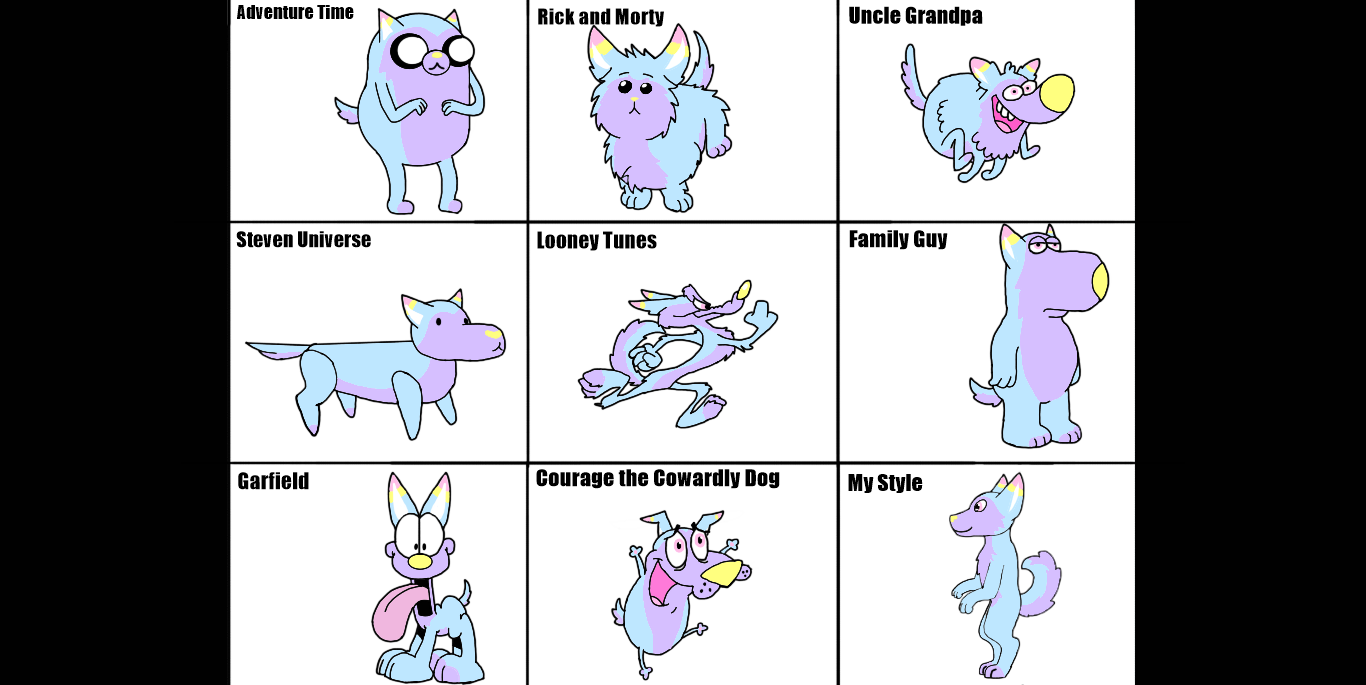 Different cartoon styles! by harleydee123 on DeviantArt