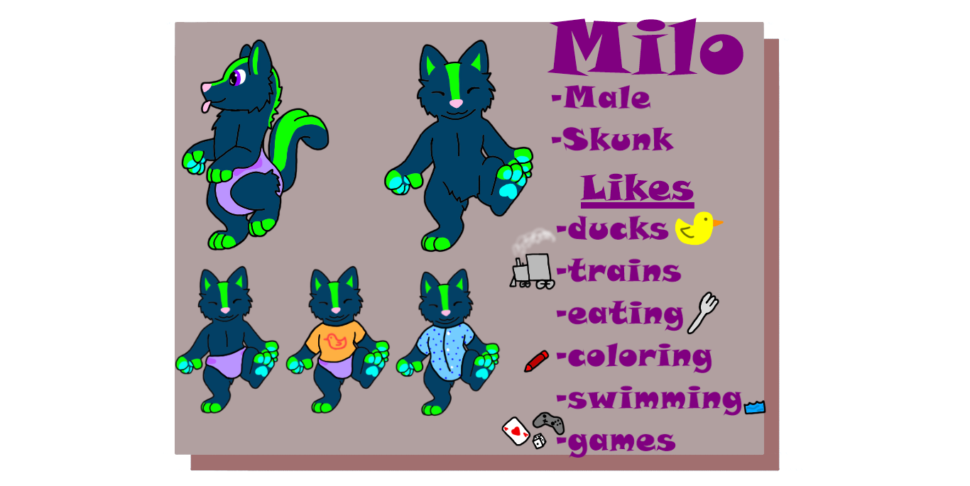 Milo reference sheet by harleydee123 on DeviantArt