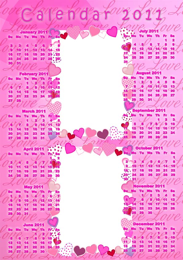 Love Theme Photo Calendar PSD by Anavrin2010 on DeviantArt