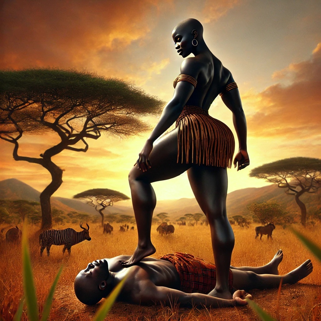 Ebony Amazon - AI victory pose 02 by Acarobasito on DeviantArt