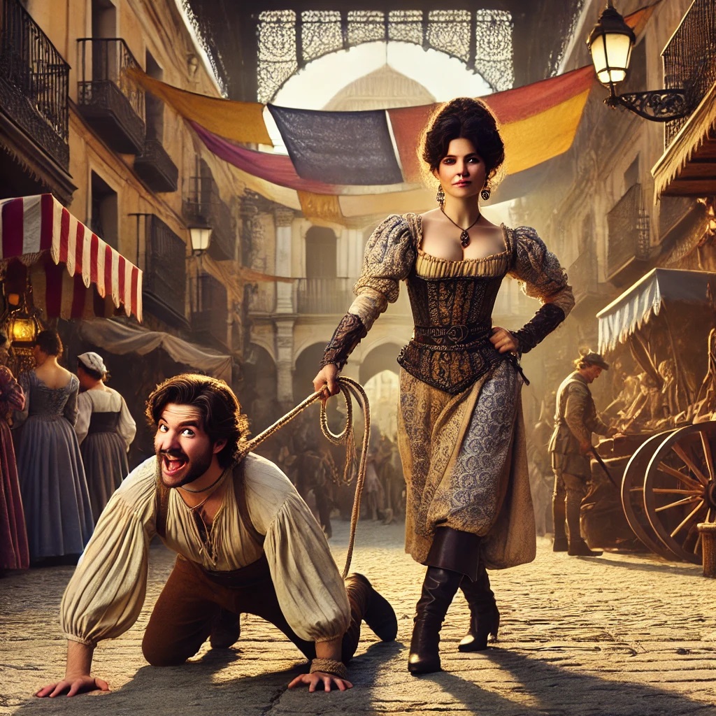 Spanish Woman - AI slave on a leash 03 by Acarobasito on DeviantArt