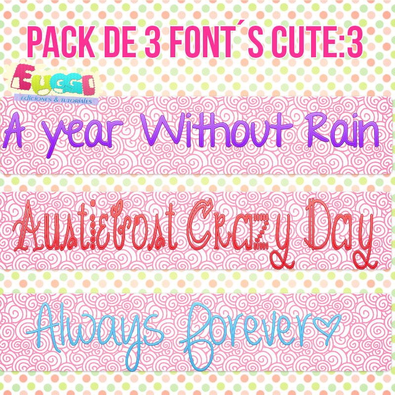 Pack De 3Fonts Cute RAR by Euggy on DeviantArt