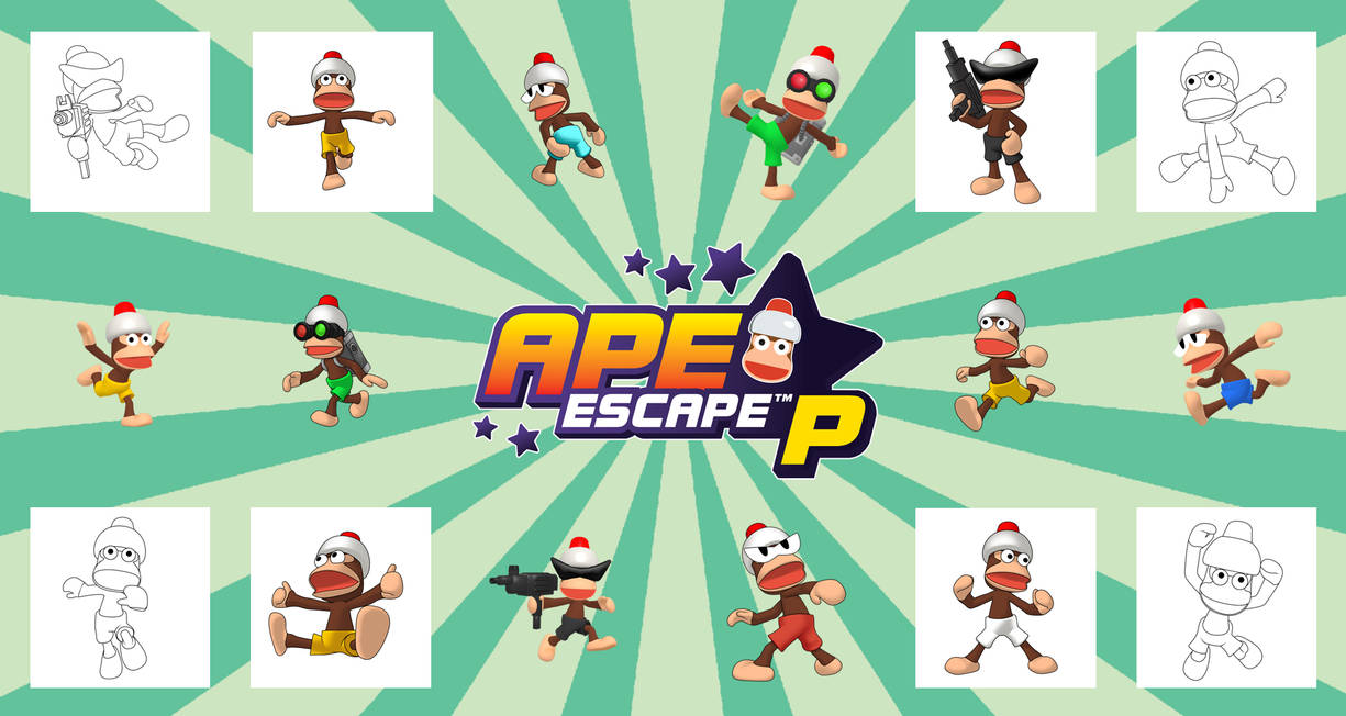 Ape Escape P - Monkeys Render Pack by PaperBandicoot on DeviantArt