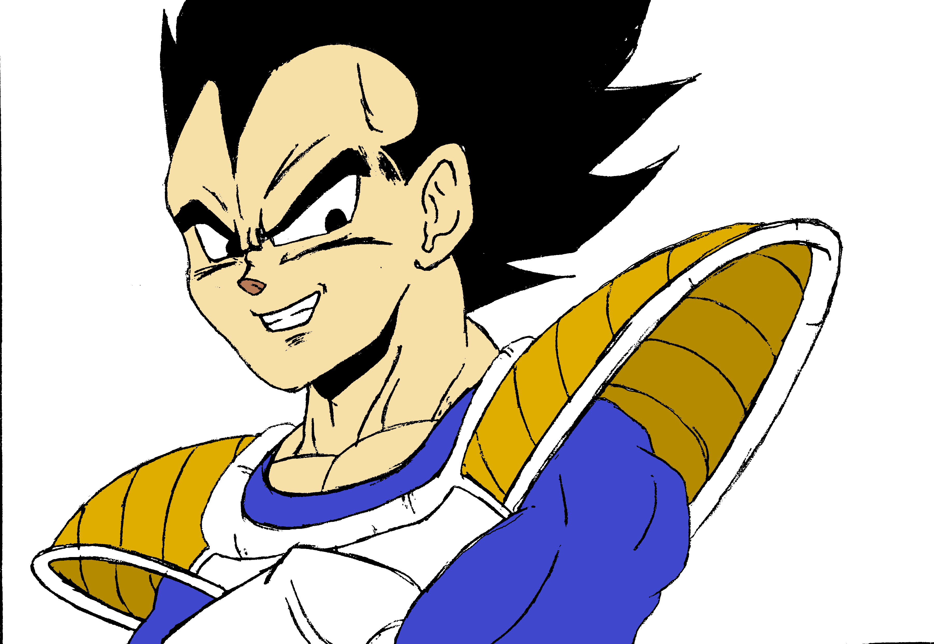 Vegeta Line Art (colored) by UltimateVegetaKai on DeviantArt