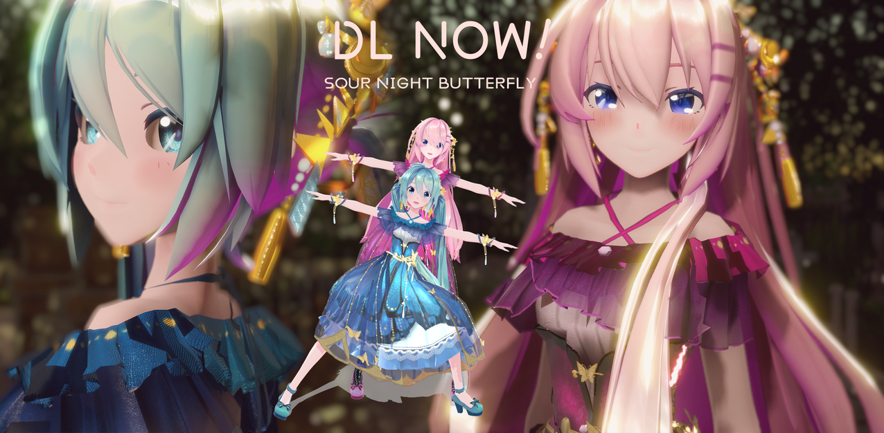 MMD-SOUR miku AND luka Night butterfly [ DL NOW!] by bailingxd on ...