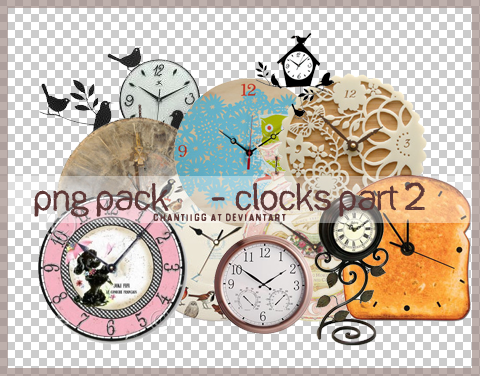 PNG PACK 18 - CLOCKS PART 2 by ChantiiGG on DeviantArt