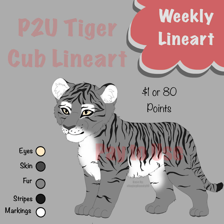 Tiger Cub Base/Lineart by xRagingBeauty99 on DeviantArt