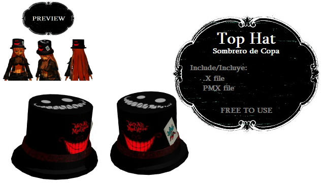 Top Hat SMILE [MMD-PMX/.X] by Yoshi-Akira on DeviantArt