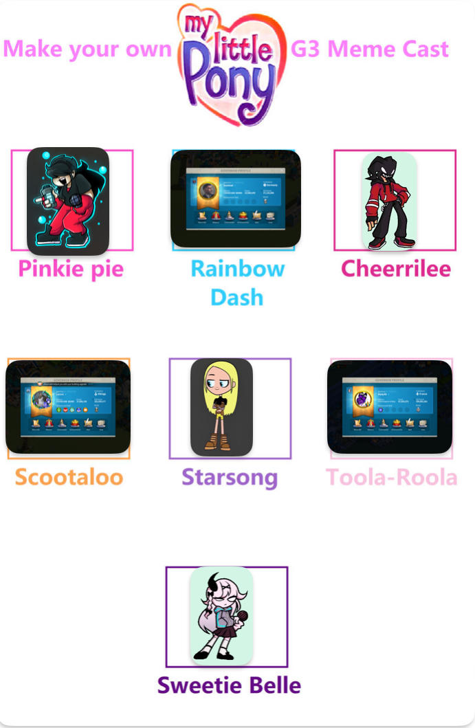 My Own My Little Pony G3 Meme Cast by OTHERFRIENDSUWU on DeviantArt