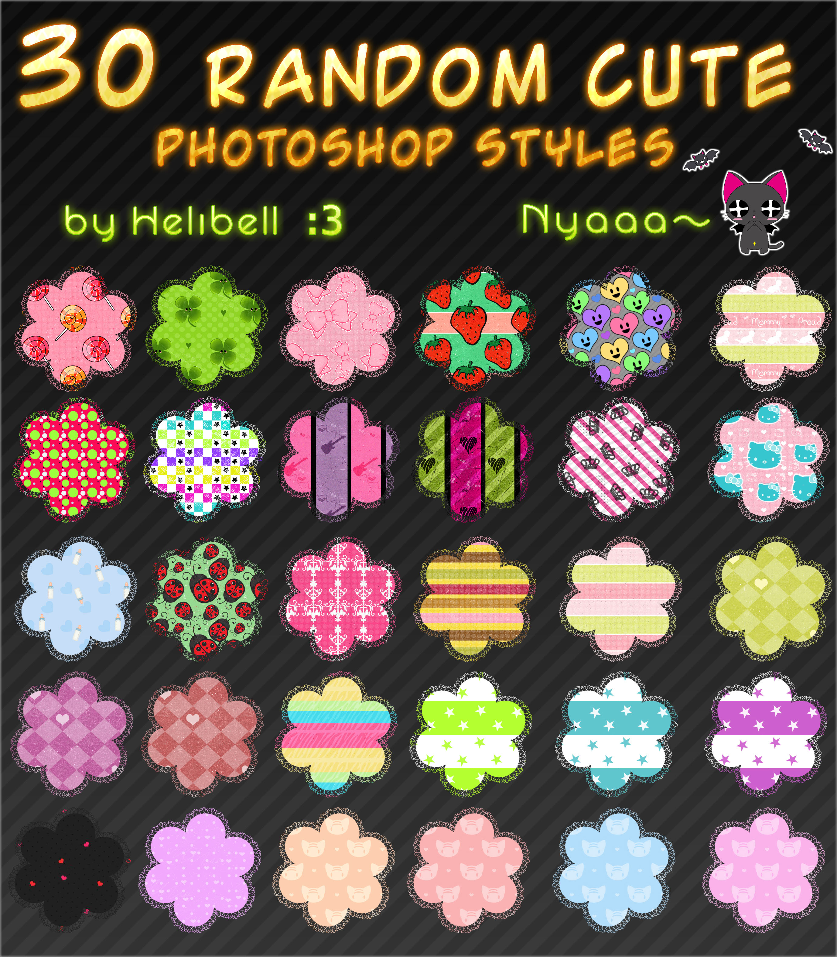 Random Cute Pattern Set 1 by helibell on DeviantArt