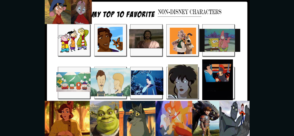 My Top Favorite Non Disney Characters by mymeilarose917 on DeviantArt
