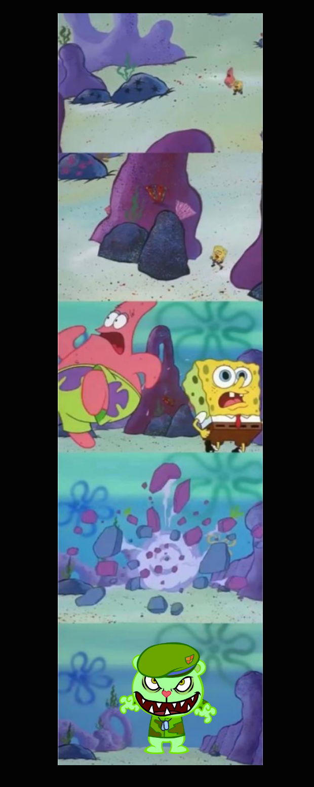 Spongebob And Patrick Run From Fliqpy by mymeilarose917 on DeviantArt