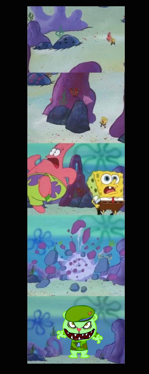 Spongebob And Patrick Run From Fliqpy by mymeilarose917 on DeviantArt