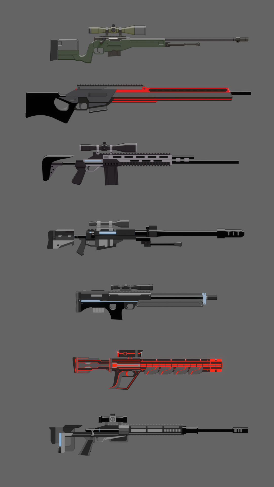 Evangelion Battlefields - Sniper Rifles XPS/GLTF by o-DV89-o on DeviantArt