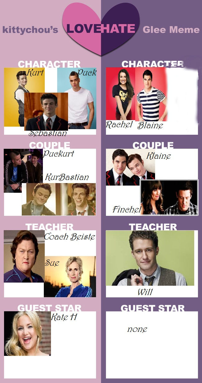 Glee Love Hate Meme by Saxibelle17 on DeviantArt