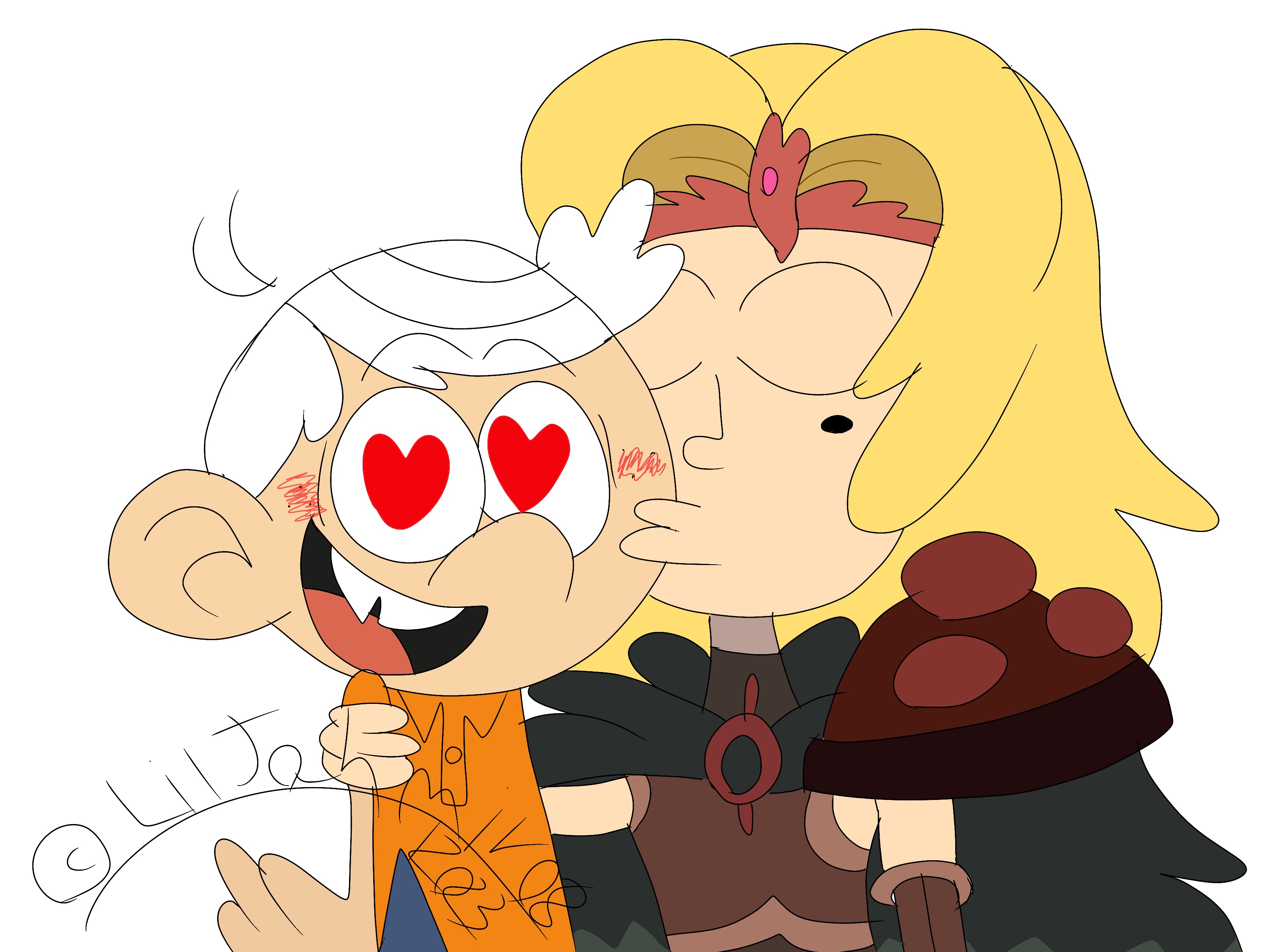 Lincoln gets kissed by Sasha (Digital recolor) by LilJahmir08 on DeviantArt