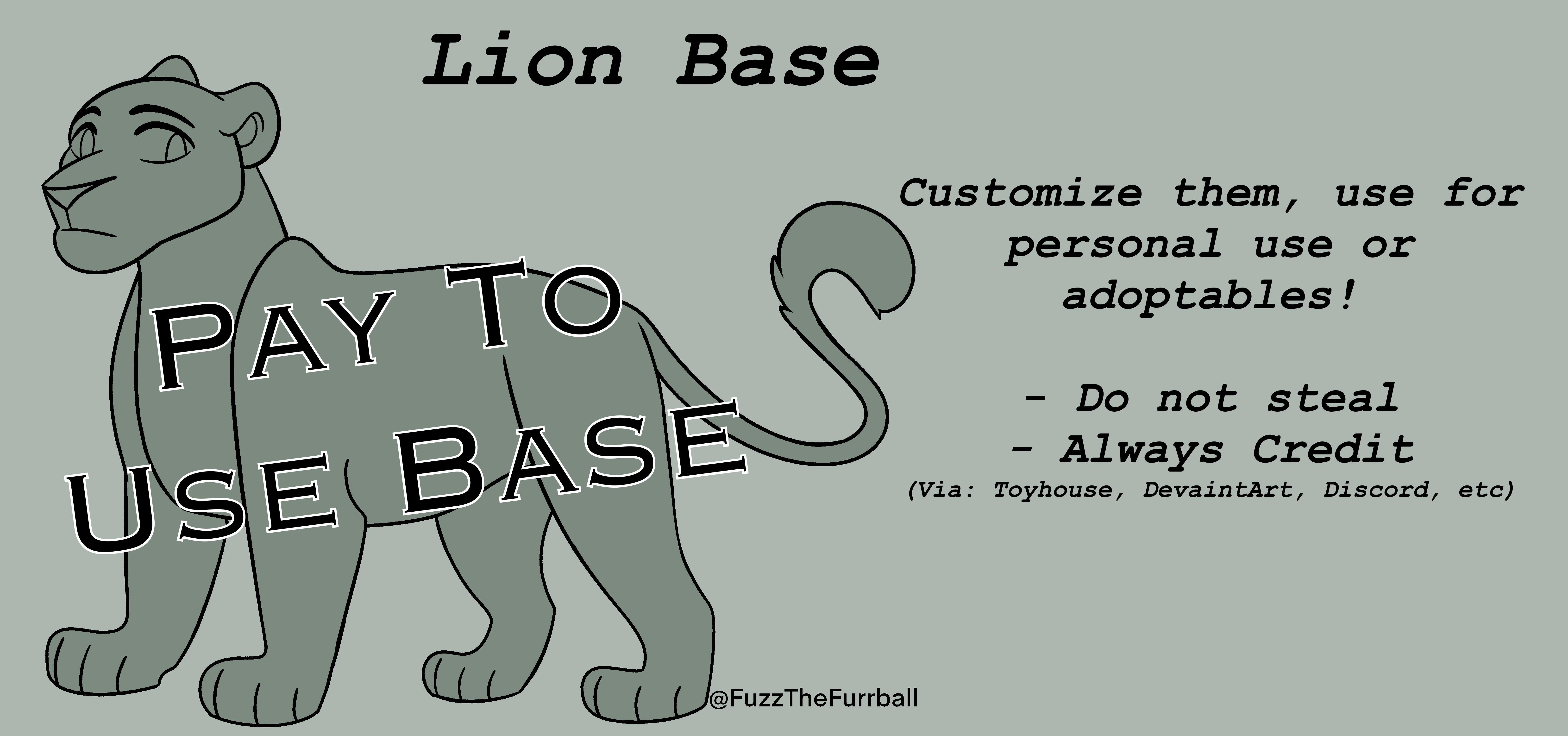 Lion Base by FuzzTheFurrball on DeviantArt