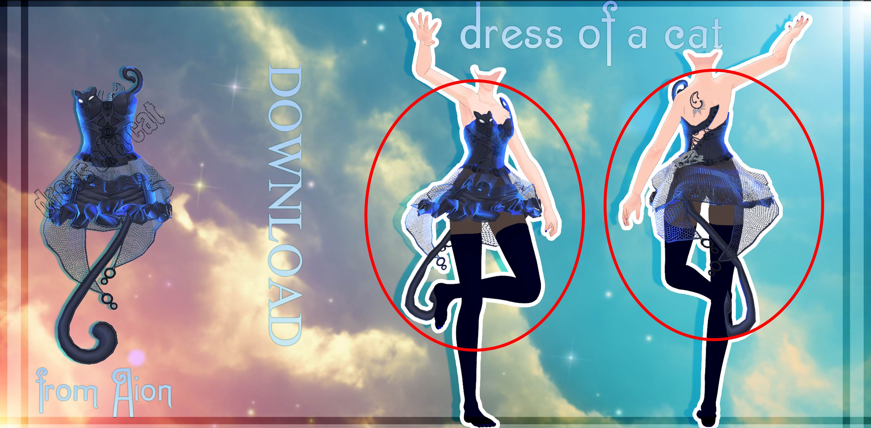 MMD AION - Black Dress - [DL] by Milionna on DeviantArt