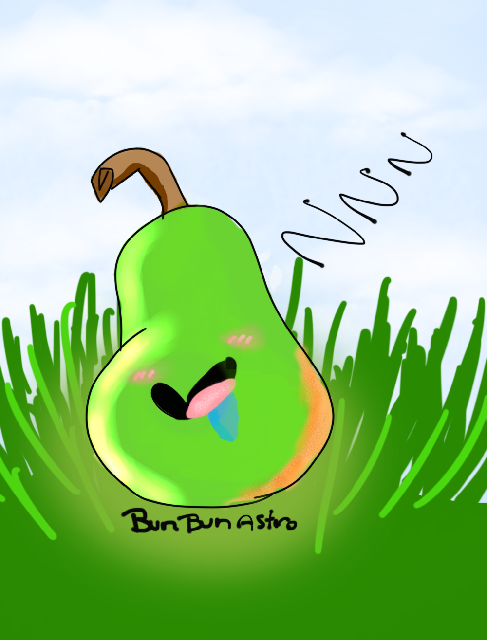 Kawaii Biting Pear by BunBunAstro on DeviantArt