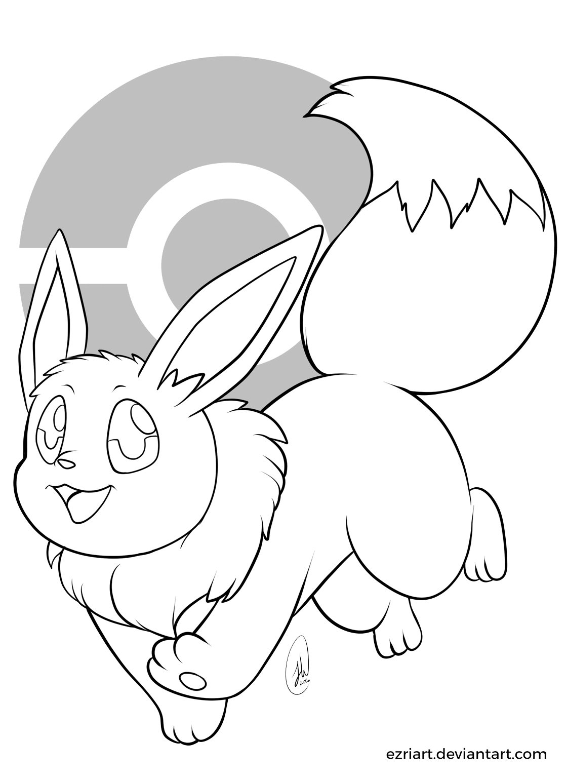 Eevee Coloring Page (F-2-U) by EzriArt on DeviantArt