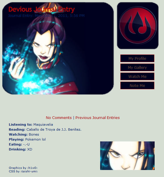 Azula Journal Skin by taishi-umi on DeviantArt